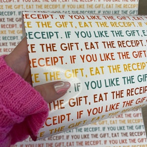 If You Like the Gift, Eat the Receipt Wrapping Paper | ITYSL Gift Wrap ...