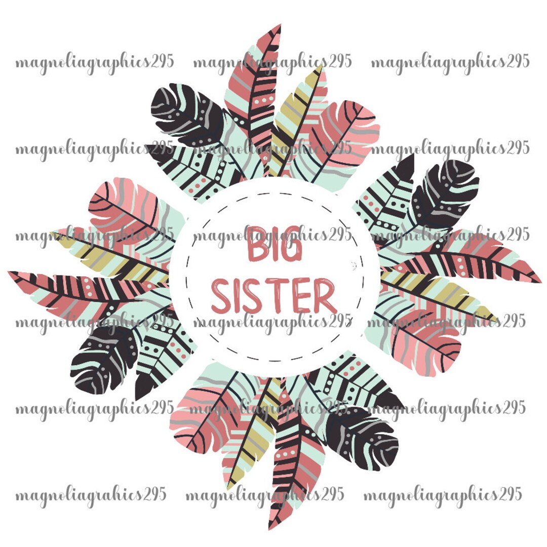 Big Sister Sublimation Design, Sibling Sublimation Design, Clip Art ...