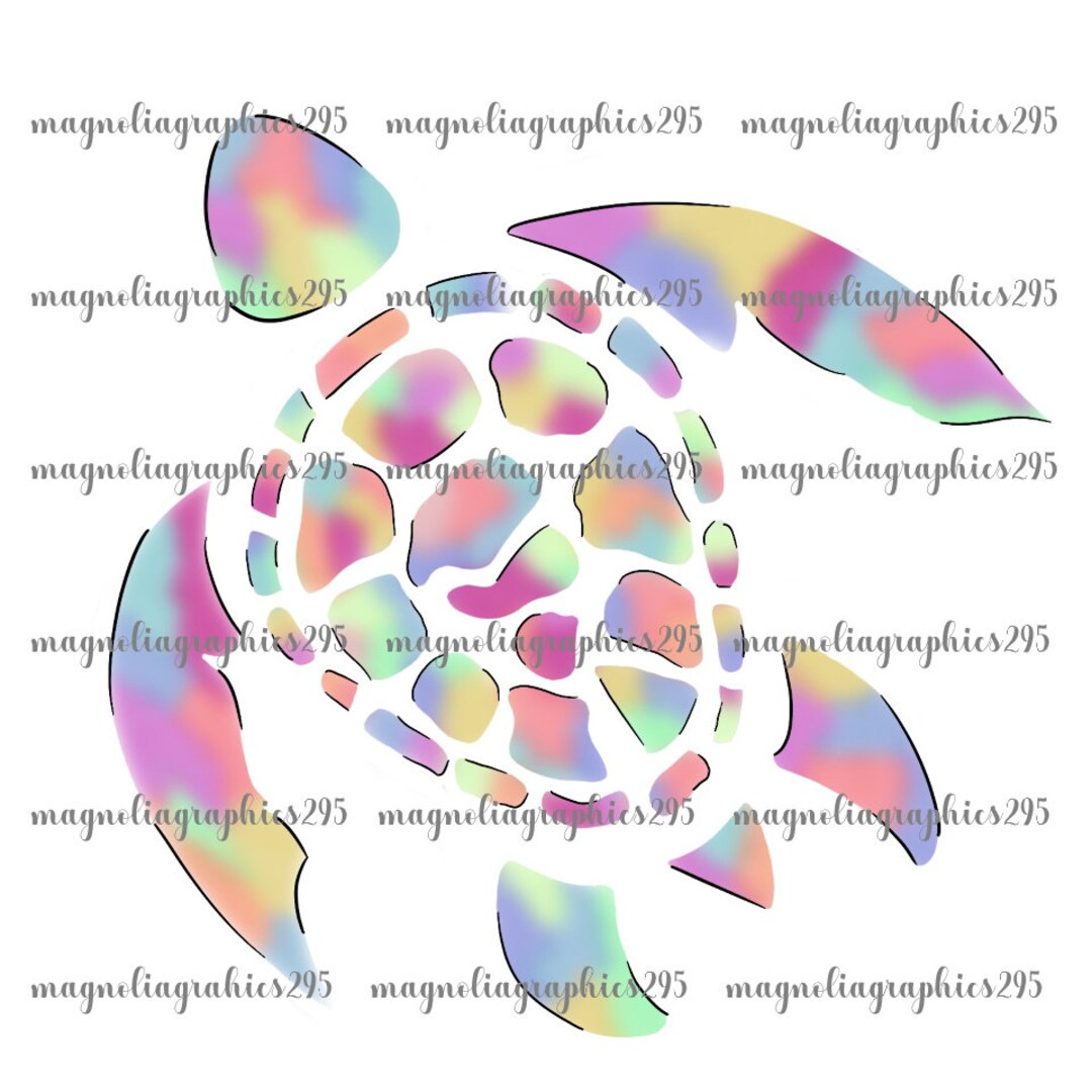 Sea Turtle Sublimation Design, Rainbow Sea Turtle Printable File ...