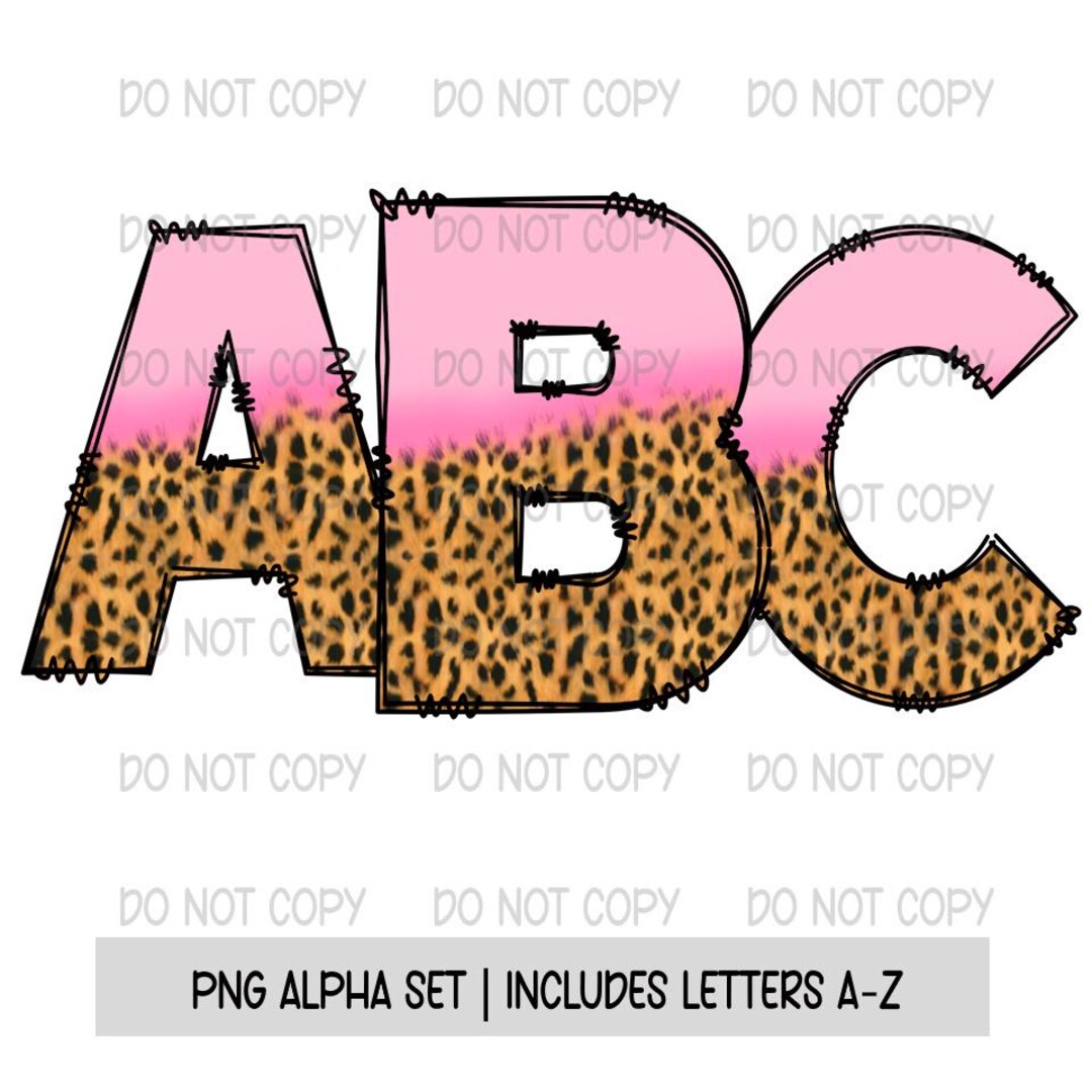 Pink Leopard Alpha, Doodle Letters, Pink Leopard Doodle Alpha ...