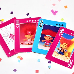 Vintage Troll Playing Cards, Set of 5, Retro Rainbow Swap Cards, Junk ...