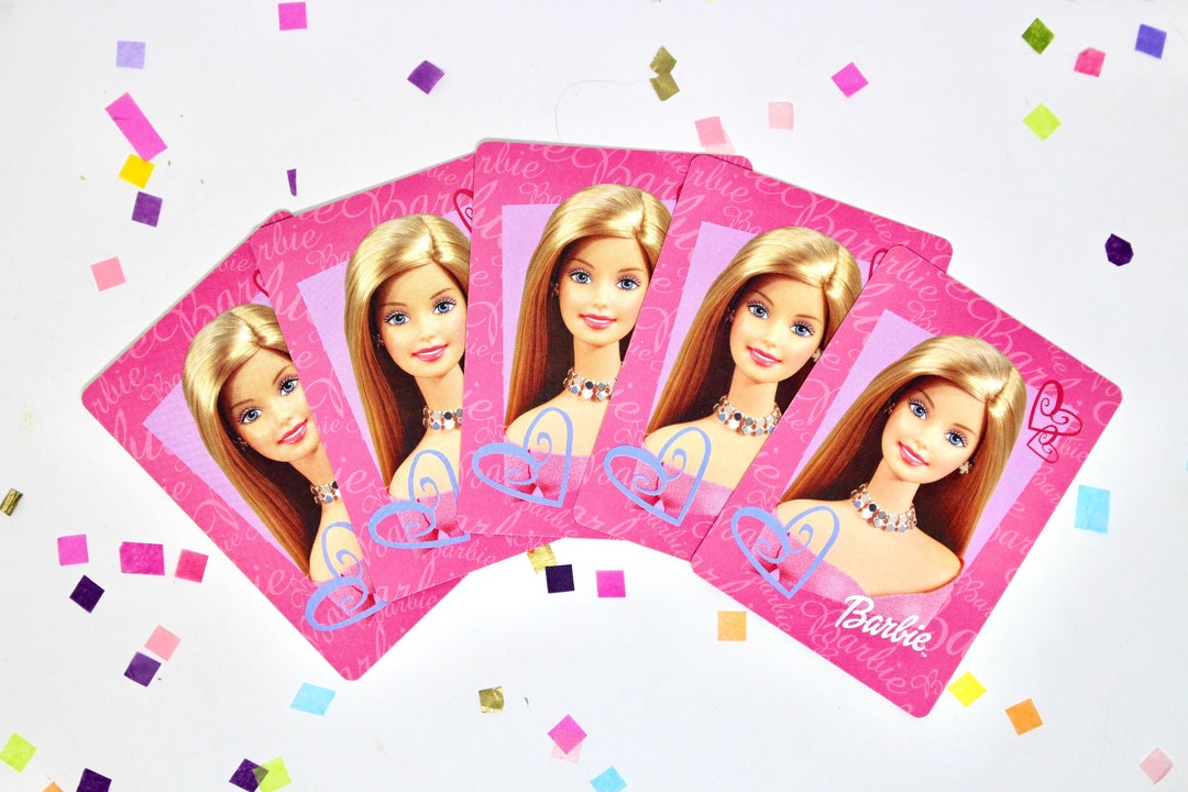 Vintage Barbie Playing Cards, Set of 5, Retro Pink Swap Cards, Junk ...