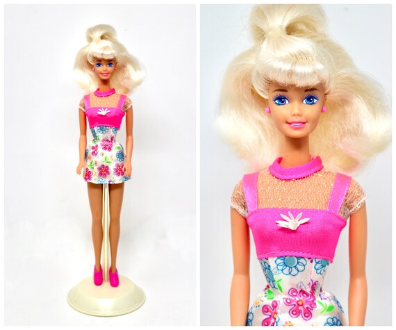 1996 Flower Fun Barbie Doll in Original Fashion 1990s Pink Spring Flower Dress 1990s Barbie Kids Springtime Easter Basket Gift Etsy Australia