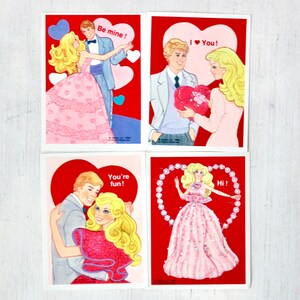 Vintage 80s Barbie Valentine Cards With Envelopes Choose Your Set of 4 ...