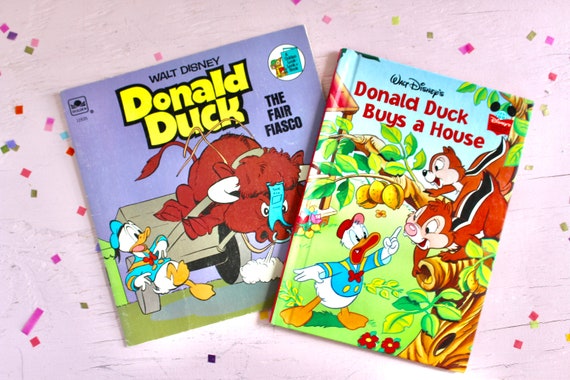 Donald Duck Books Set of 2 Donald Duck Buys a House the Fair - Etsy