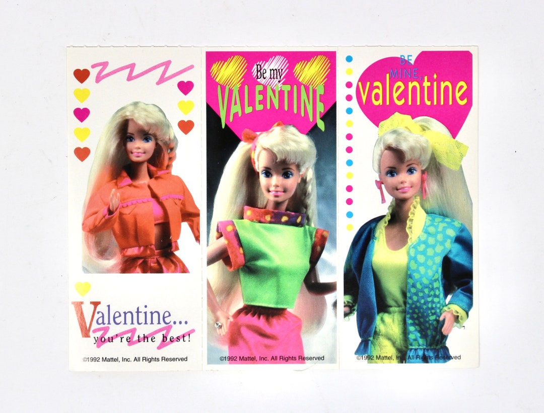 Vintage 90s Barbie Valentine Card Stickers From Mello Smello for Crafts ...