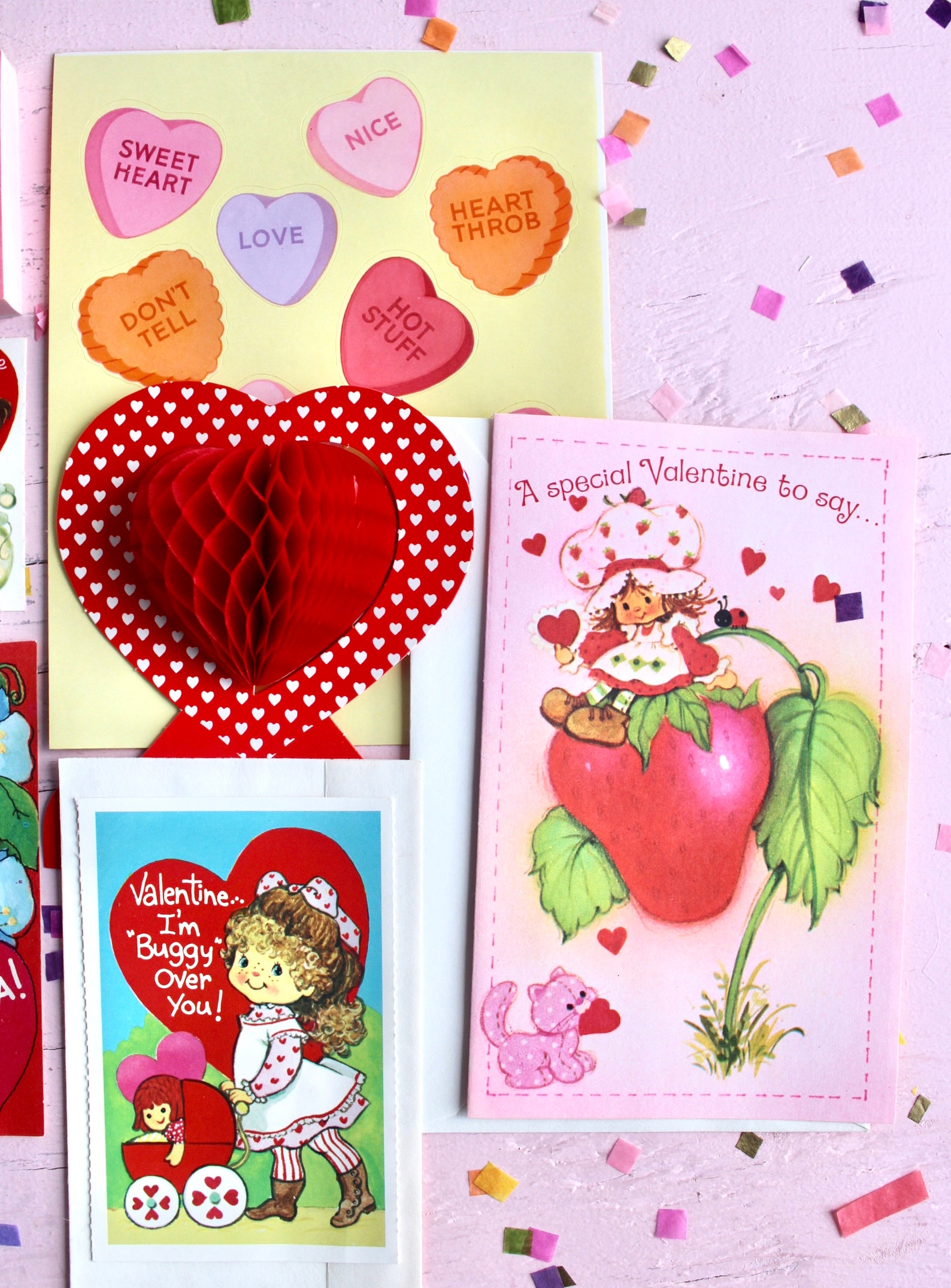 80s Valentines Day Card and Ephemera Pack Retro Vintage | Etsy