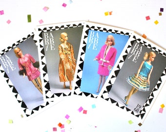 Twist N Turn Braniff Barbie Fashion Trading Card Set of 5, 60s Mod ...
