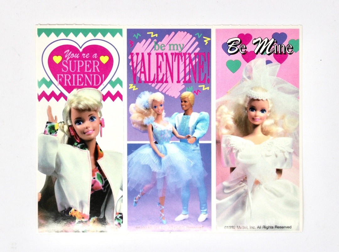 Vintage 90s Barbie Valentine Card Stickers From Mello Smello for Crafts ...
