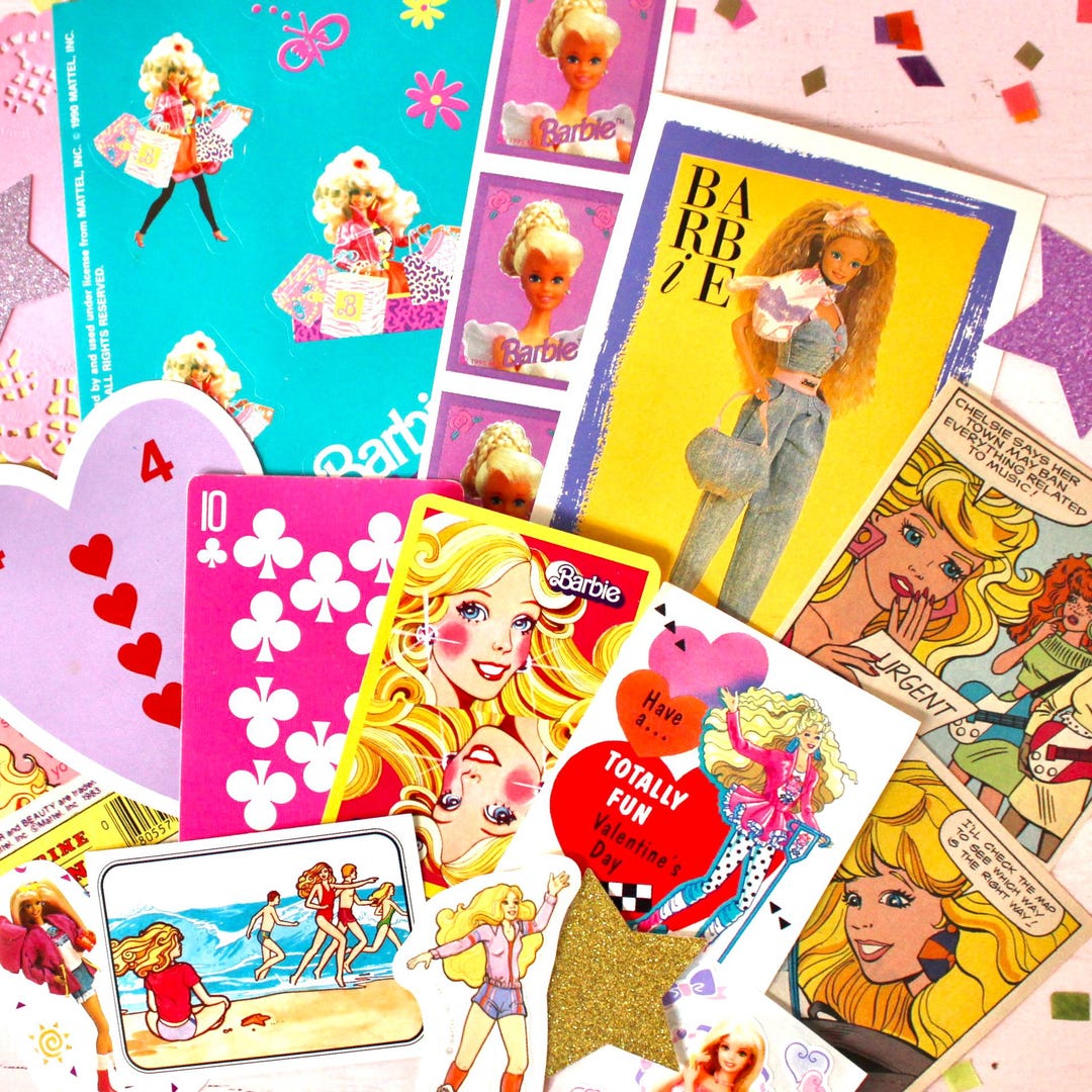 Vintage Barbie Paper Pack, Choice of Two, Barbie Cards Stickers Comic ...