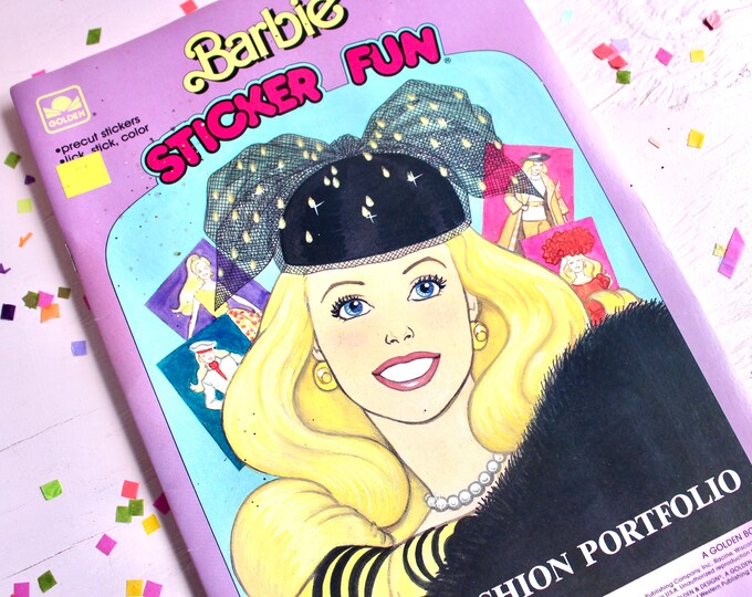 Barbie Sticker Fun Book, 1980s Vintage Barbie Fashion Portfolio Purple ...