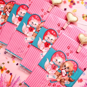 Vintage Classroom Valentine Card Sticker Pack, Retro 90s Valentines Day ...