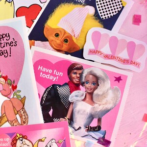 Vintage Classroom Valentine Card Sticker Pack, Retro 90s Valentines Day ...