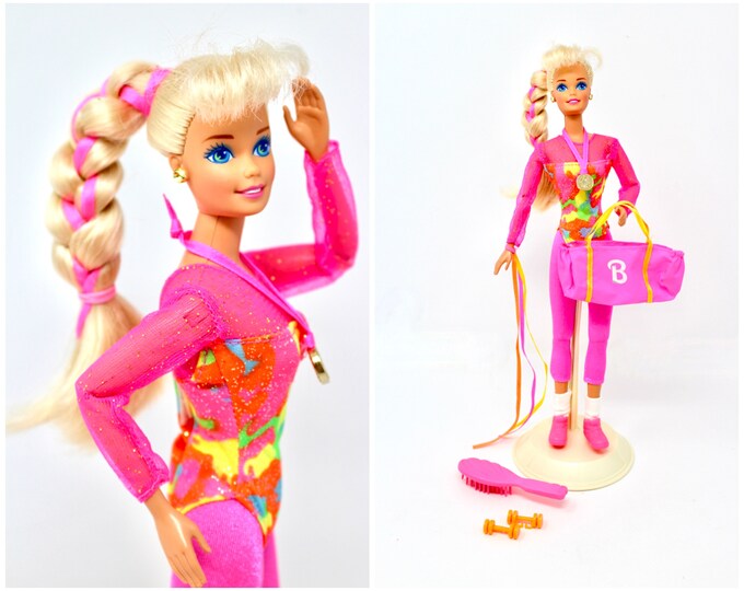 1993 Gymnast Barbie Doll in Original Outfit and Accessories, Vintage ...