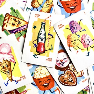Candy Dandy Playing Cards Set of 8, Retro Candy Cards, 50s 60s Kitschy ...