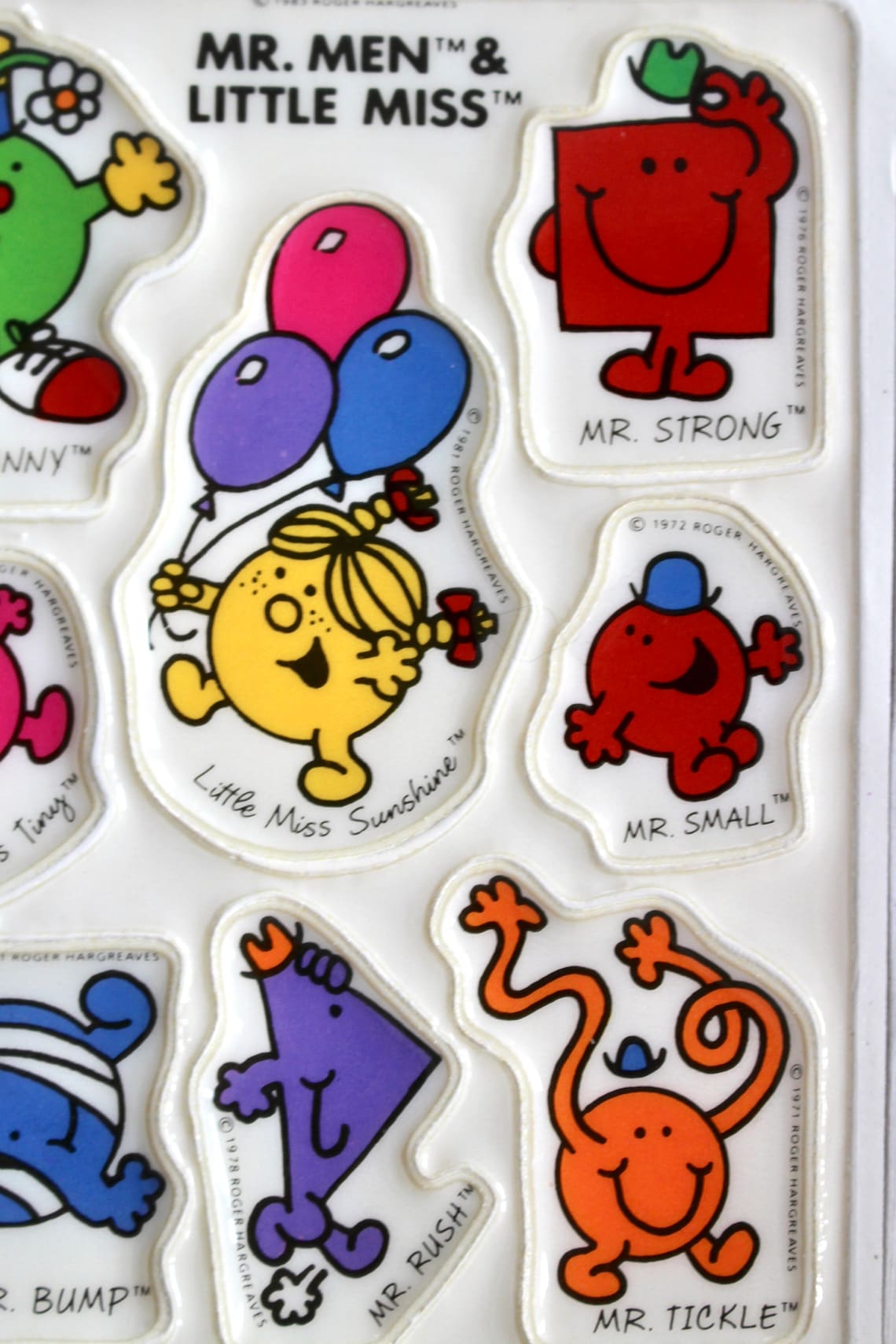 Vintage Mr Men and Little Miss Puffy Stickers 80s Retro - Etsy