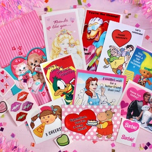 Vintage Classroom Valentine Card Sticker Pack, Retro 90s Valentines Day ...