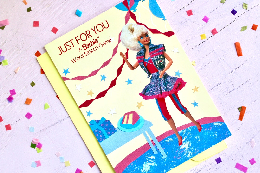 Barbie Doll Birthday Card With Envelope Vintage 90s Barbie - Etsy
