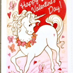 Vintage Magic of Unicorns Valentine Cards With Envelopes Set of 2, 80s ...