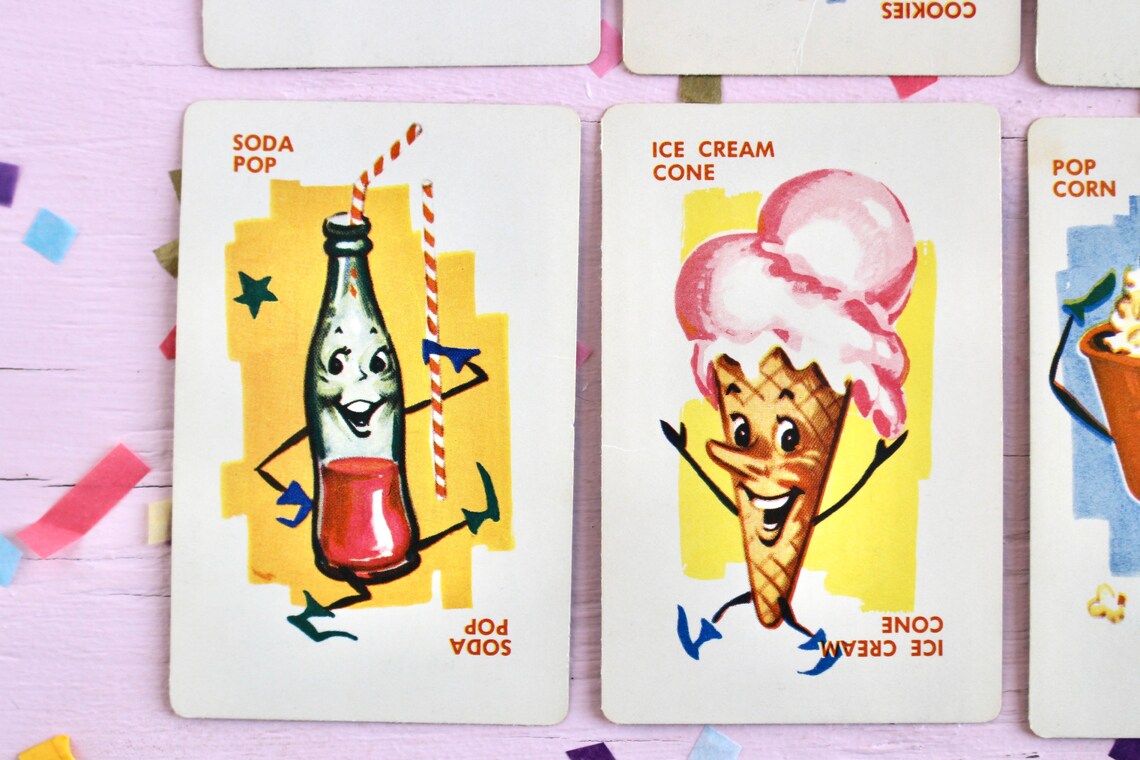 Candy Dandy Playing Cards Set of 8 Retro Candy Cards 50s 60s - Etsy