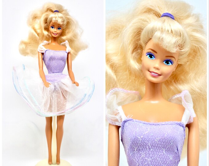 1990s My First Barbie Ballerina Doll, Purple Iridescent Ruffles Blonde ...
