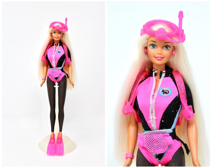 1996 Ocean Friends Scuba Diver Barbie in Original Outfit, Vintage 90s ...