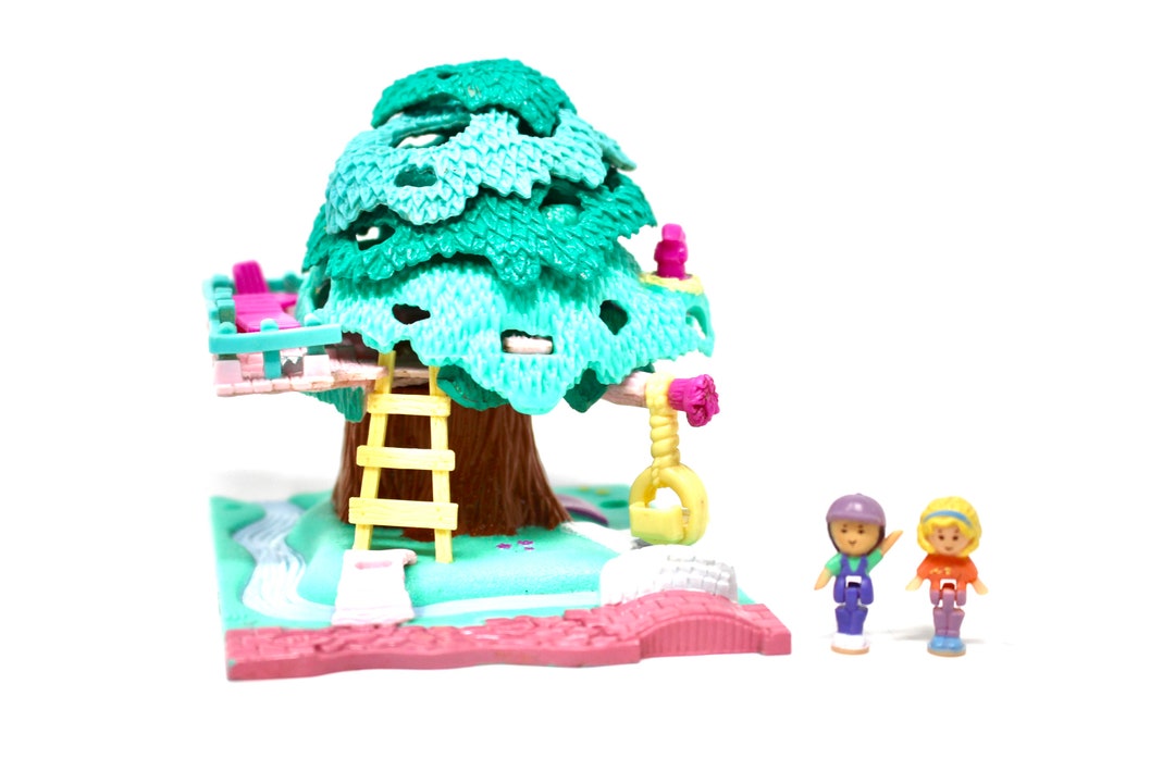 Pollyville Treehouse Polly Pocket Complete Compact Set, Vintage ...