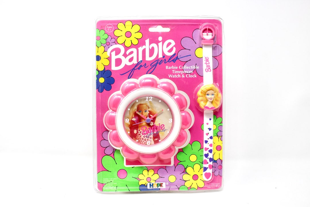 Barbie Flower Clock and Wrist Watch New in Package, Vintage 90s Barbie ...