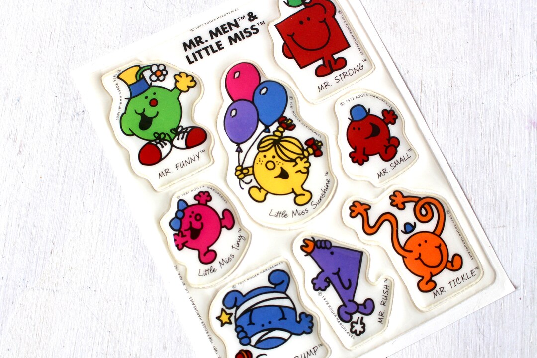 Vintage Mr Men and Little Miss Puffy Stickers, 80s Retro Planner ...