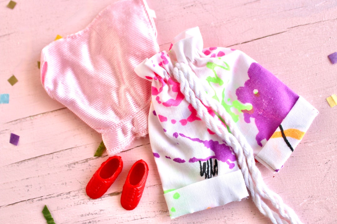 Vintage Barbie Splatter Shorts With Pink Top and Sneakers, 80s Barbie ...