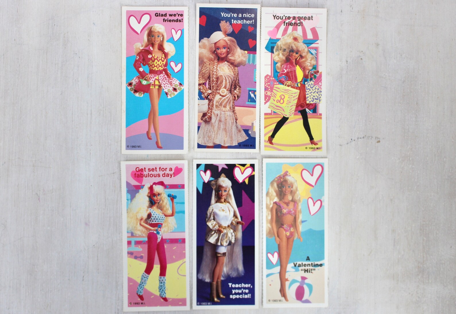 90s Barbie Valentine Cards With Envelopes Set of 6 Vintage - Etsy