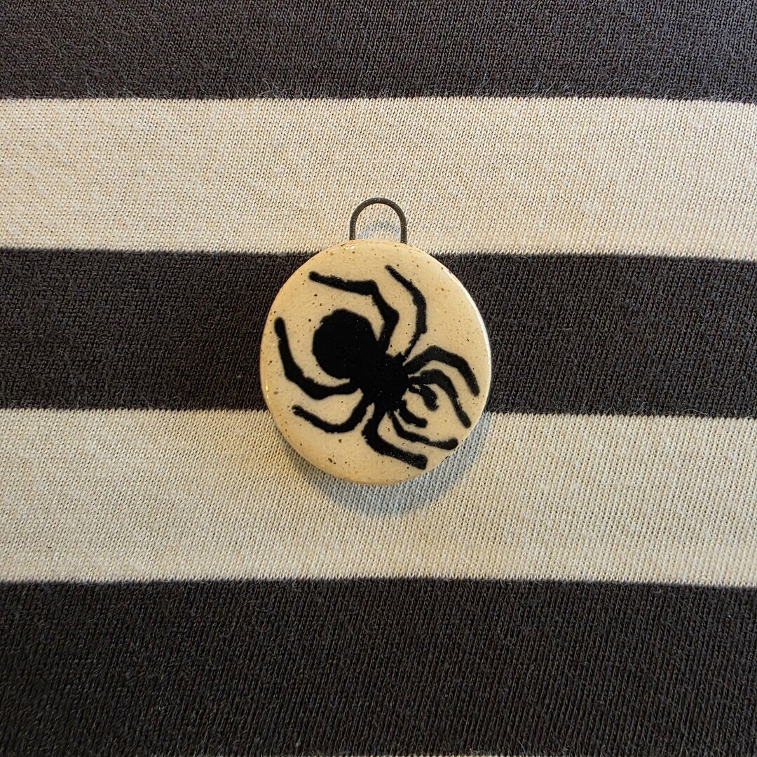 Little Miss Muffet - Spider Charm | Handmade Clay Pendant | Spooky ...