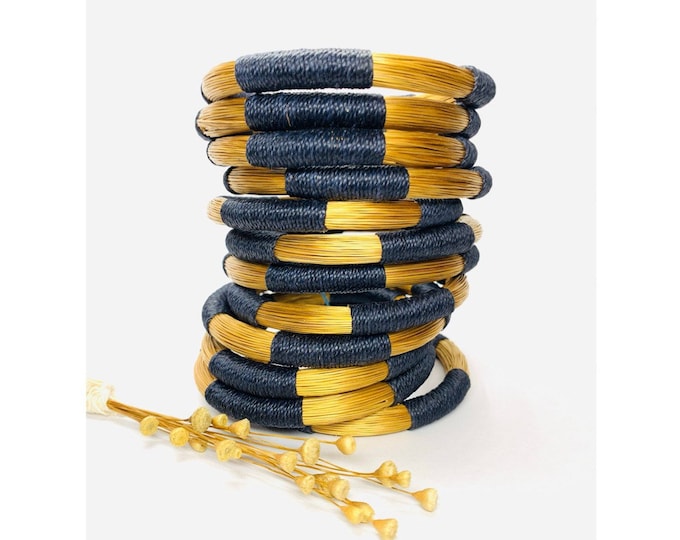 Black and Gold Bangles Stack Bangles Eco Jewellery - Etsy