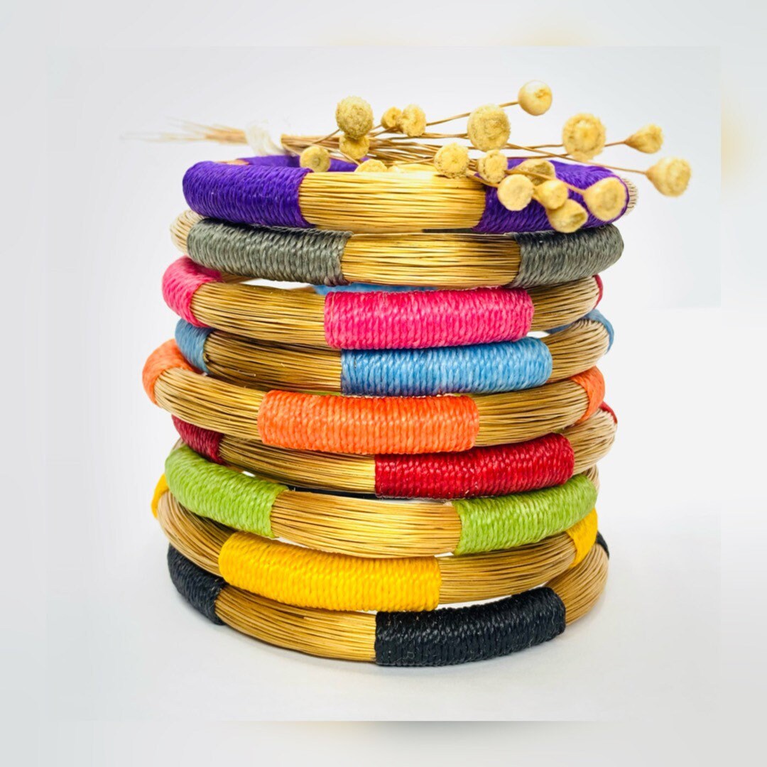 Orange and Gold Bangles | Stack Bangles | Eco Jewellery | Organic ...