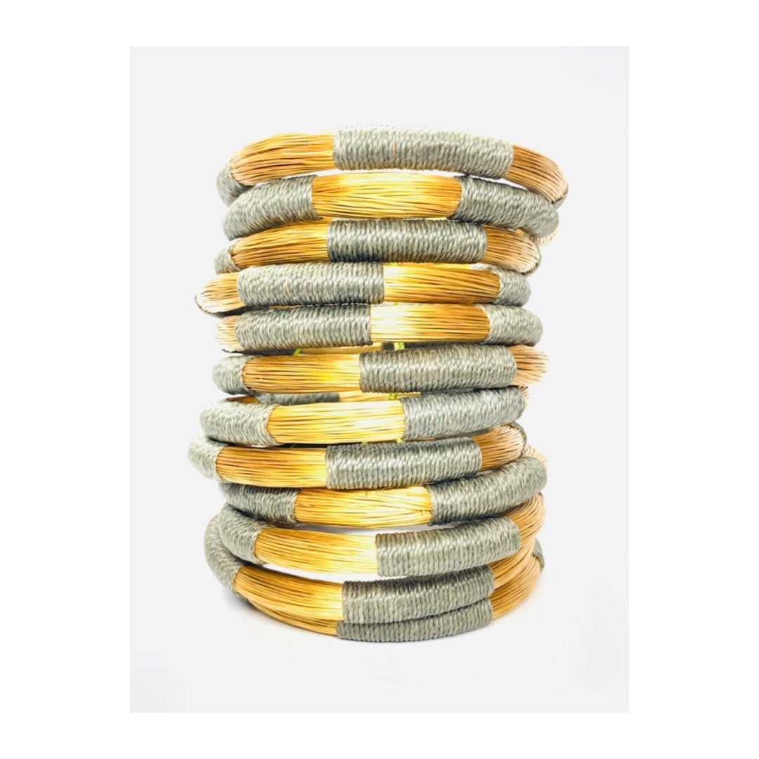 Grey and Gold Bangles | Stack Bangles | Eco Jewellery | Organic ...