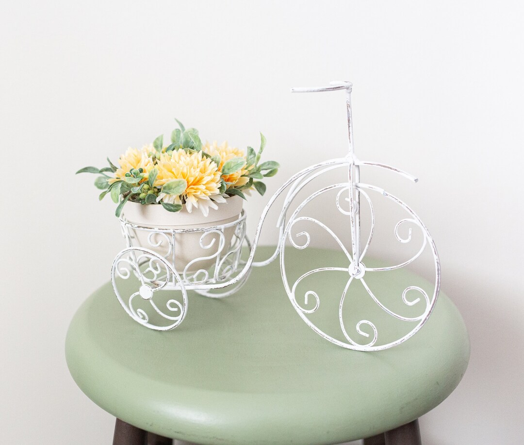 Flower Arrangement in a Decorative Bike, Floral Table Centerpiece ...