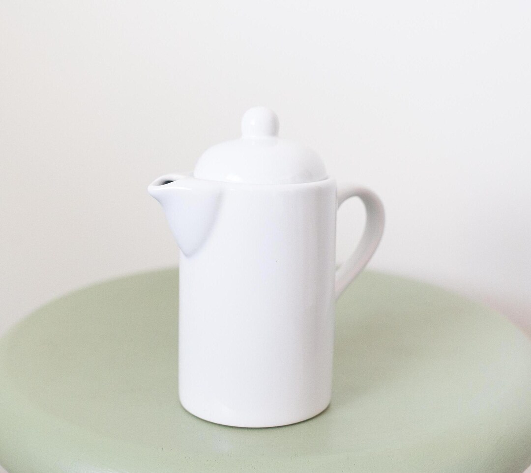 White Ceramic Tea Pot, Small Tea Pot, Decorative Tea Pot, White Pitcher ...