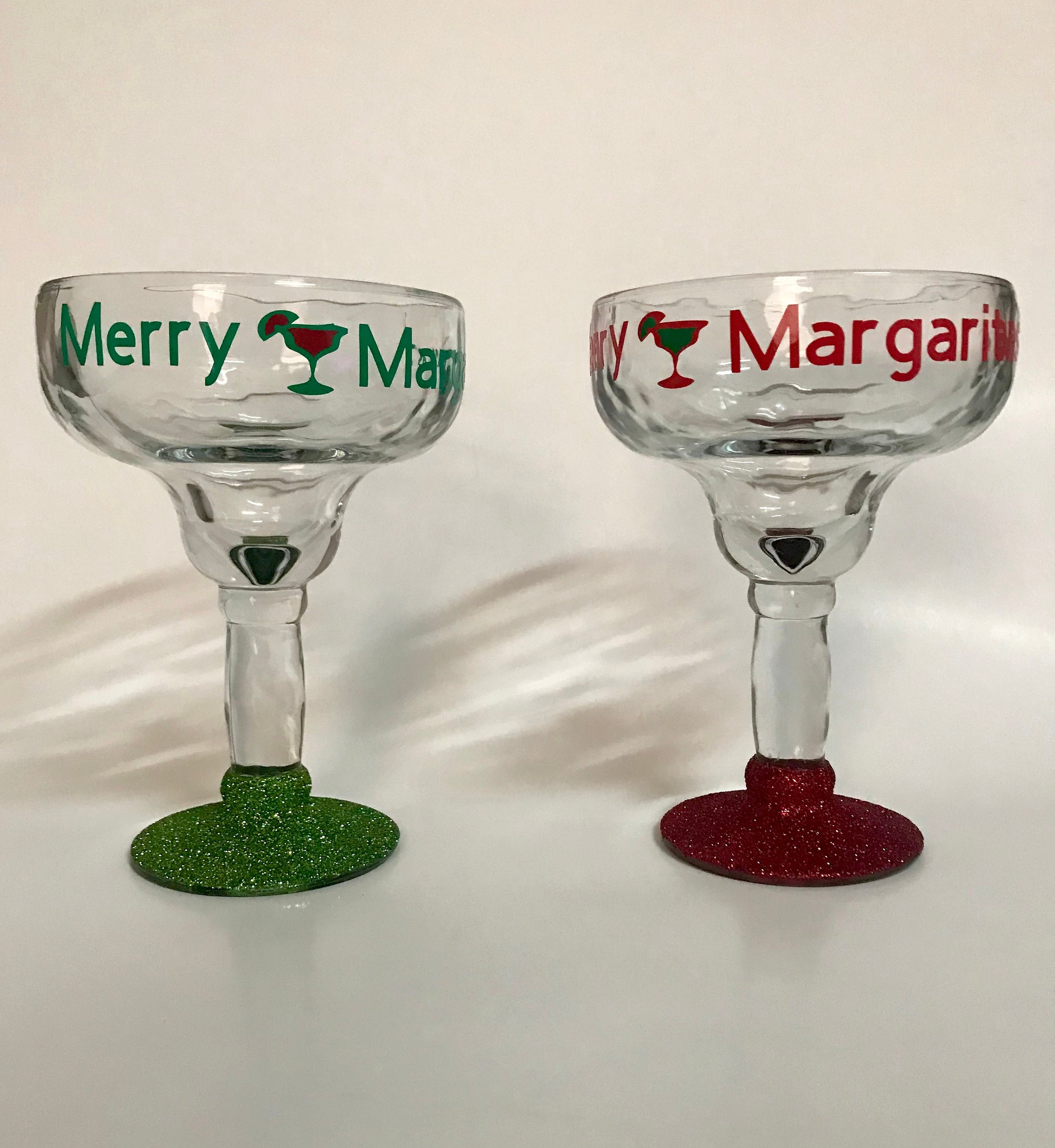 Merry Margaritas Set of Glitter Margarita Glasses 13.5 Oz. | Etsy