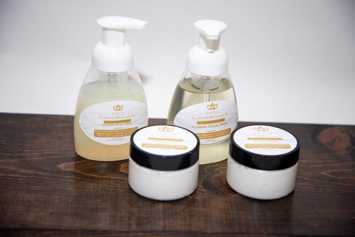 Foaming Facial Wash and Moisturizer Set All-natural Foaming - Etsy UK