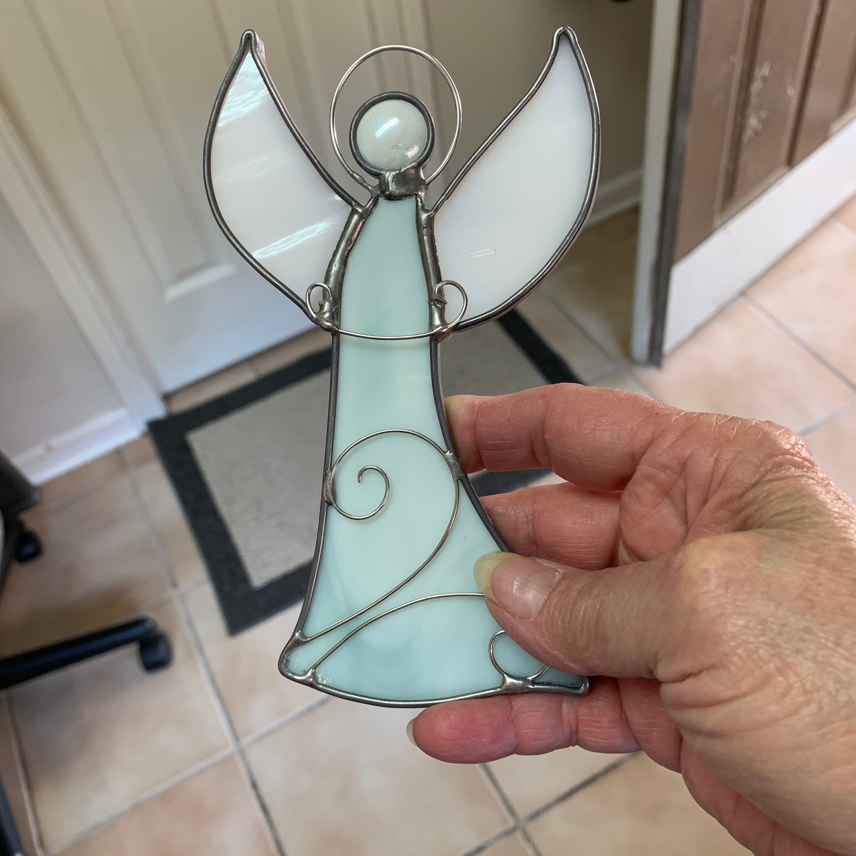 Stained Glass Angel Ornaments Blue Angel Sea Foam Angel - Etsy