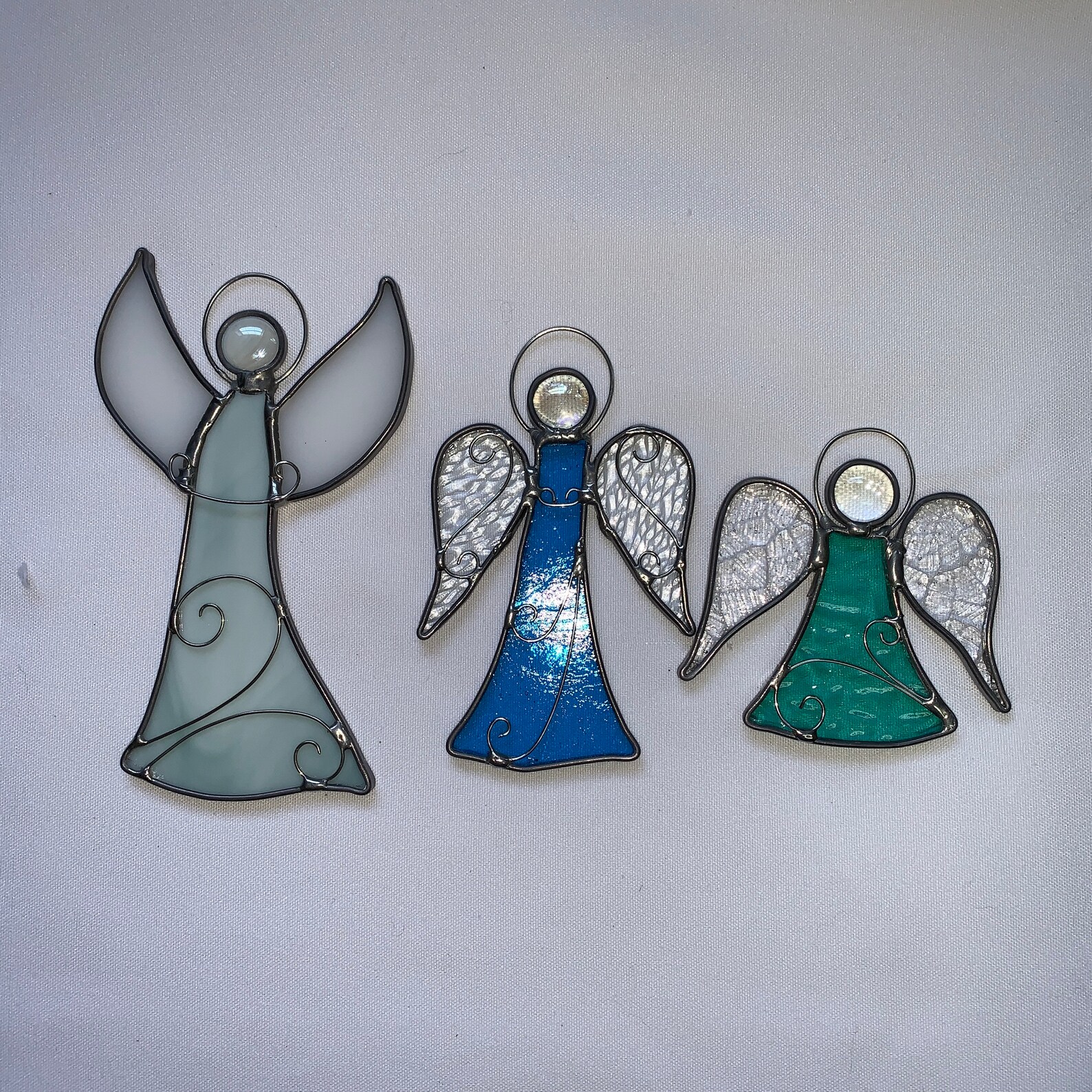 Stained Glass Angel Ornaments Blue Angel Sea Foam Angel - Etsy
