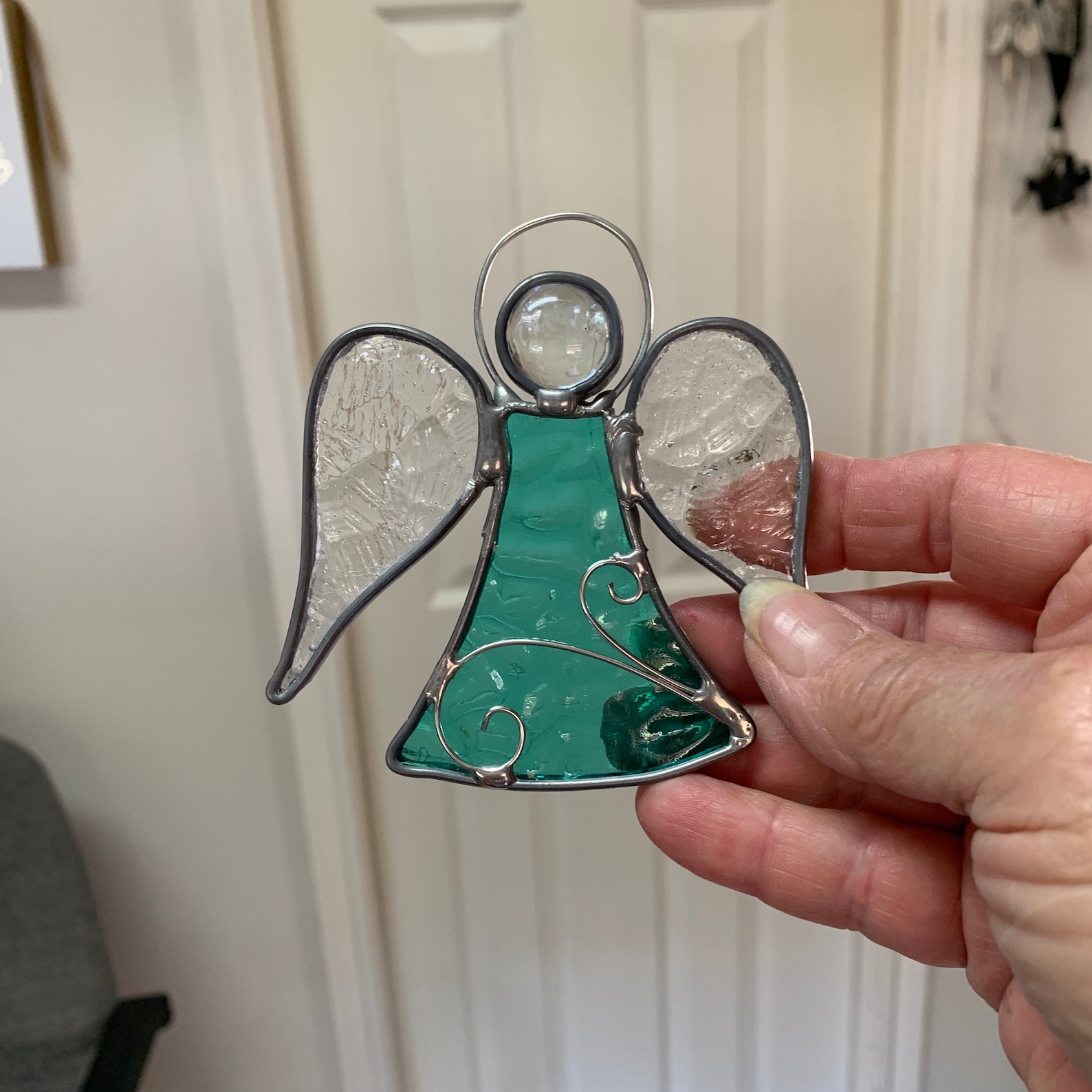 Stained Glass Angel Ornaments Blue Angel Sea Foam Angel - Etsy