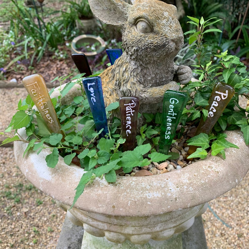 The Fruit of the Spirit Stained Glass Spike Garden Markers - Etsy