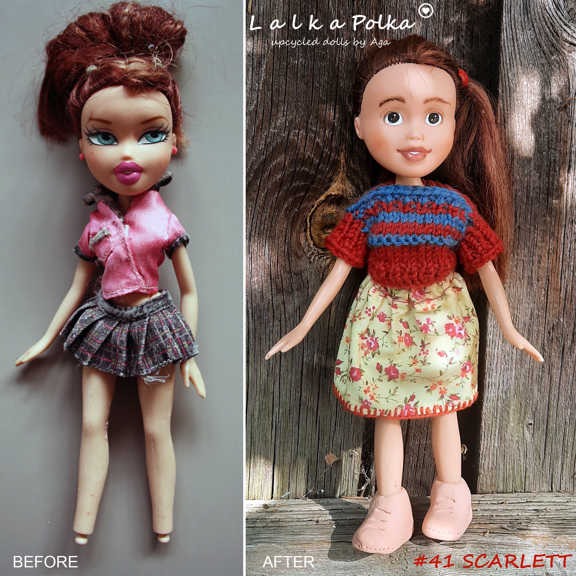 Lalka Polka Dolls, OOAK Doll, Repainted, Restyled, Upcycled, Madeunder ...