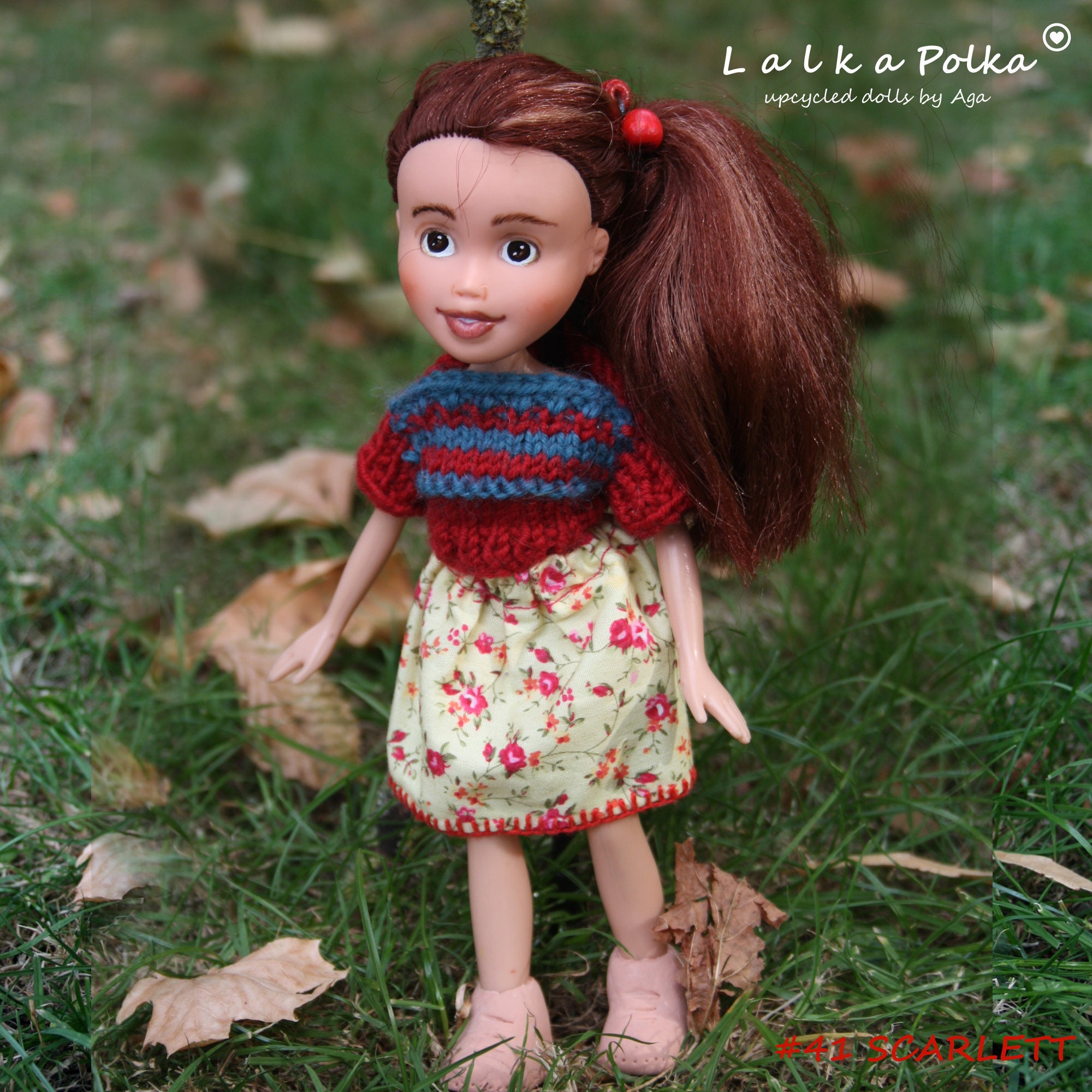 Lalka Polka Dolls, OOAK Doll, opnieuw geschilderd, gerestyled, upcycled ...