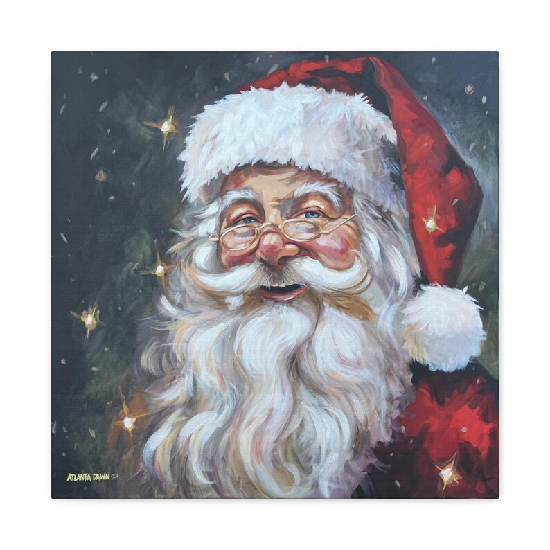 Canvas Gallery Wraps, Hand Painted Santa Claus Portrait, Classic ...