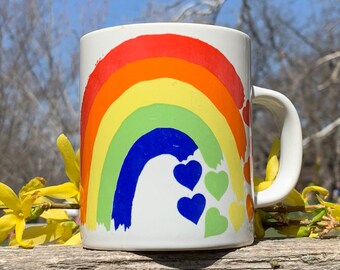 Rainbow Tea Cup - Etsy