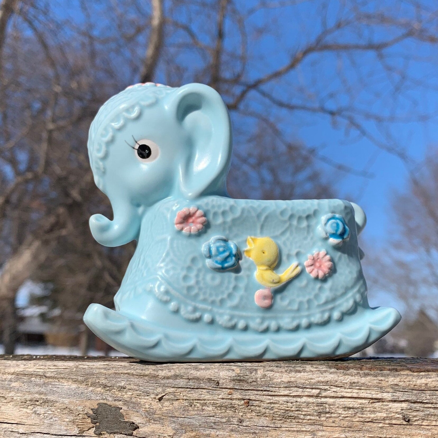 Vintage Baby Elephant Rocking Horse Planter Air Plant Holder | Etsy