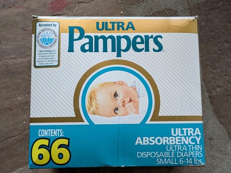 VTG Ultra Pampers Plus Diapers 66 Ct Sealed Box 6-14 Lbs HTF ...
