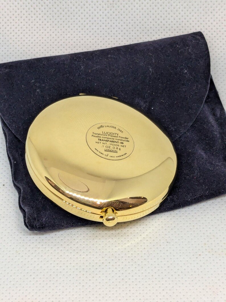 Estee Lauder Vtg Goldtone Leo Lion Lucidity Powder Compact W/velvet Bag ...